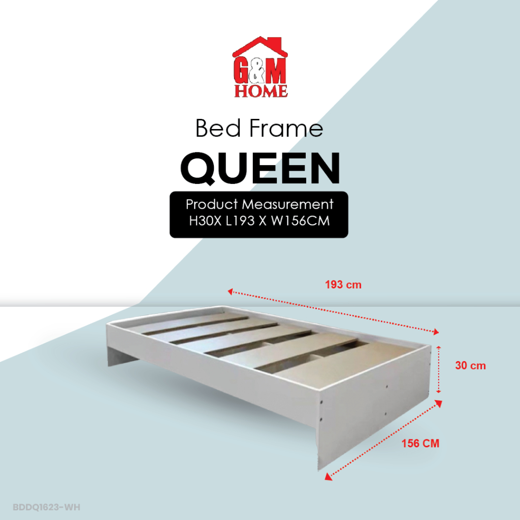 Wooden Single Bed Frame with Headboard Katil Double Kayu Queen Size ...