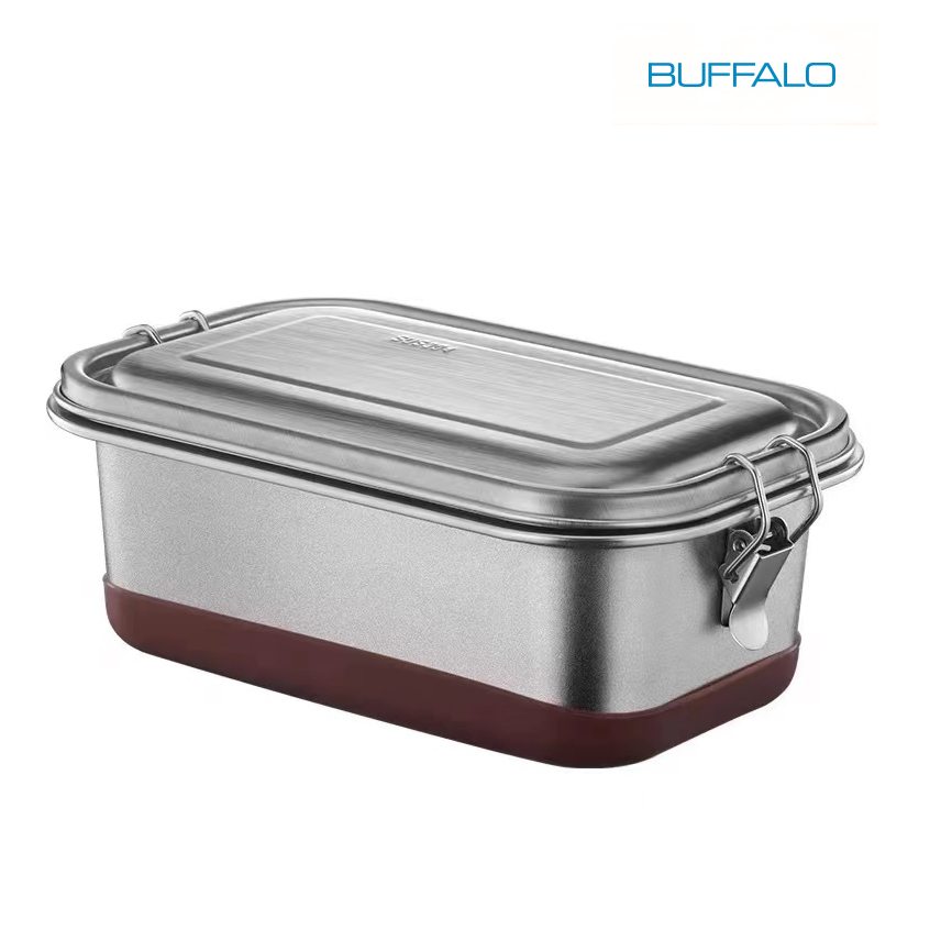 Buffalo 牛头牌 SUS 304 DOUBLE LAYER LUNCH BOX WITH SILICONE BASE (1450ML ...