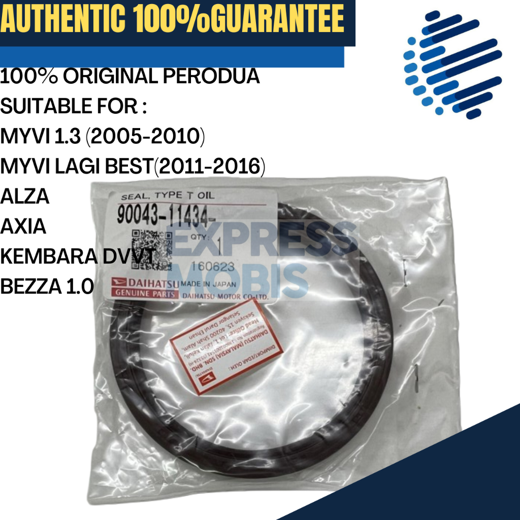 100% ORIGINAL PERODUA FLYWHEEL OIL SEAL 90043-11434 MYVI LAGI BEST ALZA ...