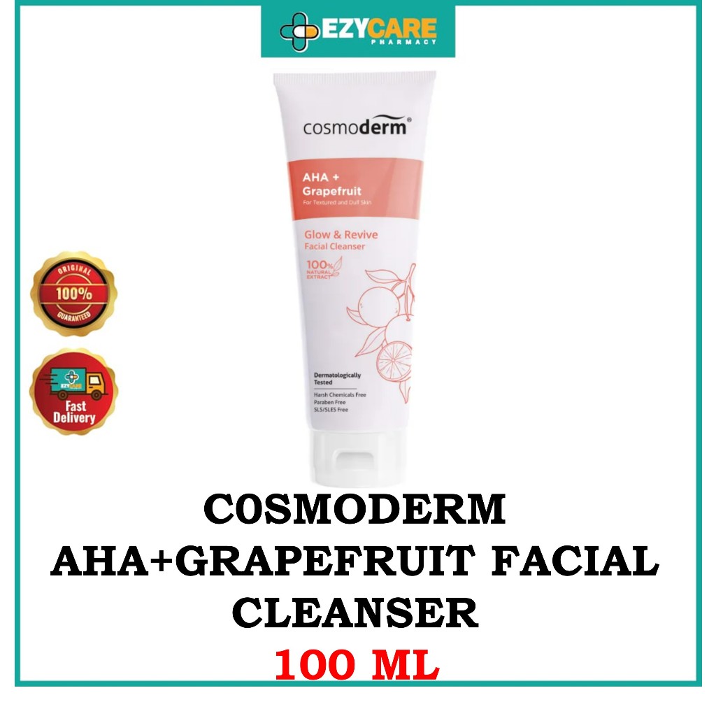 COSMODERM AHA+GRAPEFRUIT FACIAL CLEANSER 100ML | Shopee Malaysia