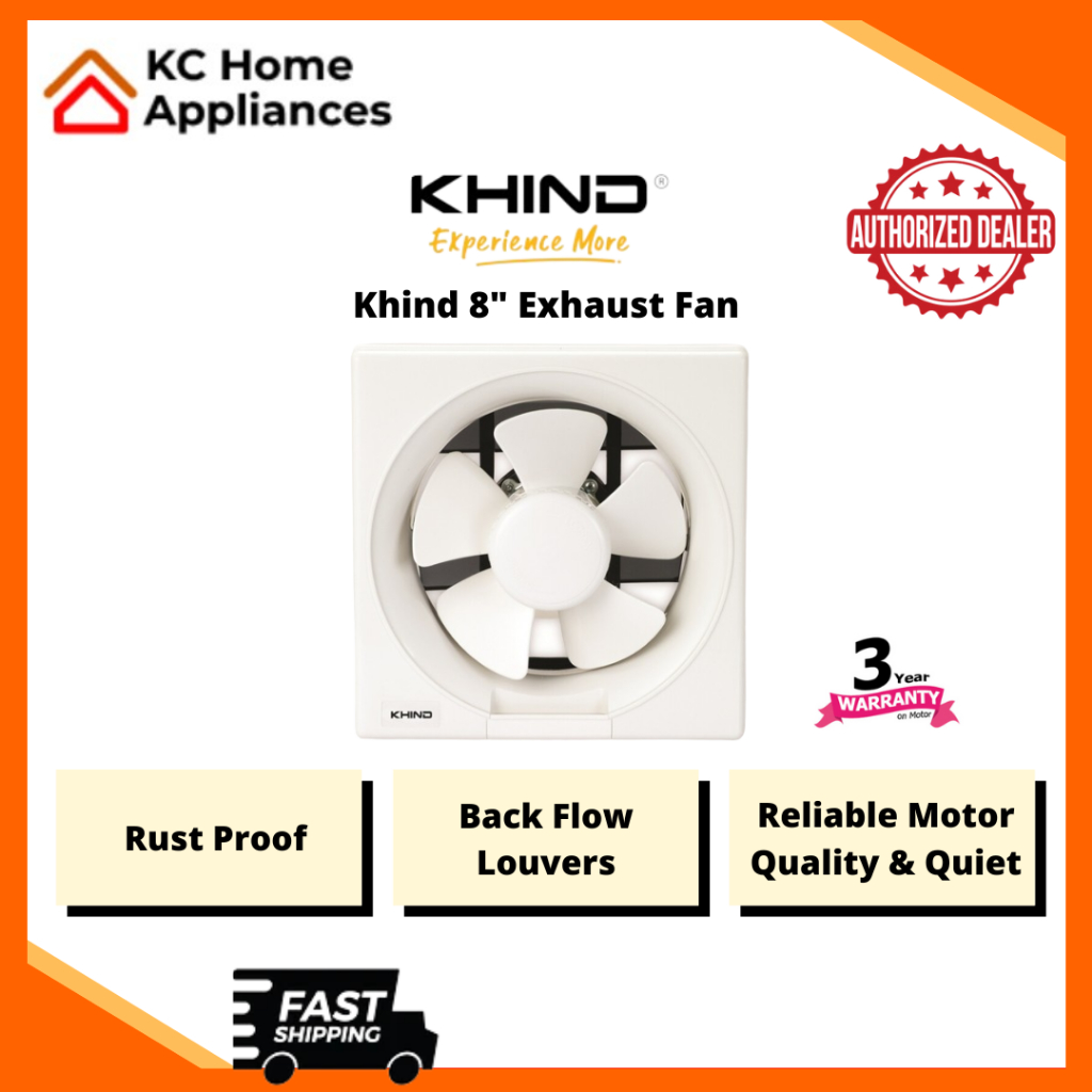 Khind 8" 10" 12" Exhaust Fan | 25W | Quiet Motor | Thermal Safety Fuse ...
