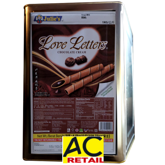Julie's 4.5kg Love Lettters Chocolate Cream (Kuih Belanda Berkrim ...