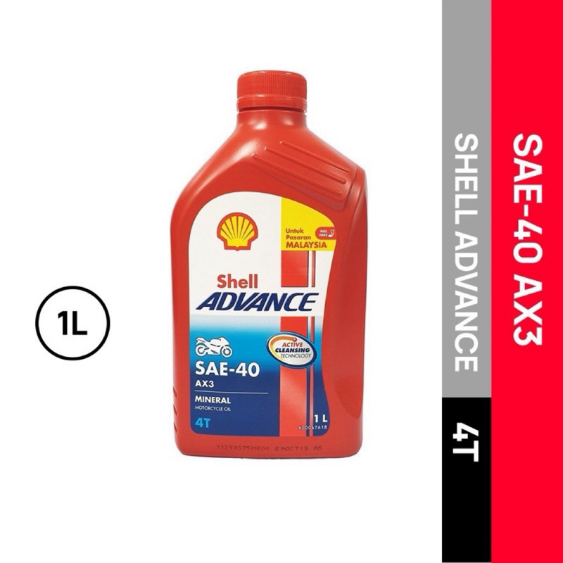 100% ORIGINAL SHELL AX3 SAE-40 MINERAL LUBRICANT MINYAK HITAM MOTOR OIL ...