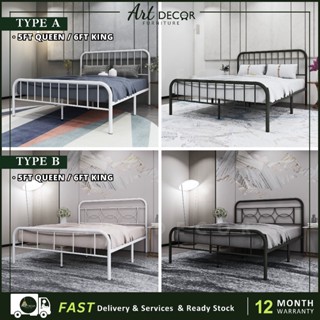 🔥READY STOCK🔥5/6/3ft Queen/ King/Single Bed Frame Katil Besi Queen ...
