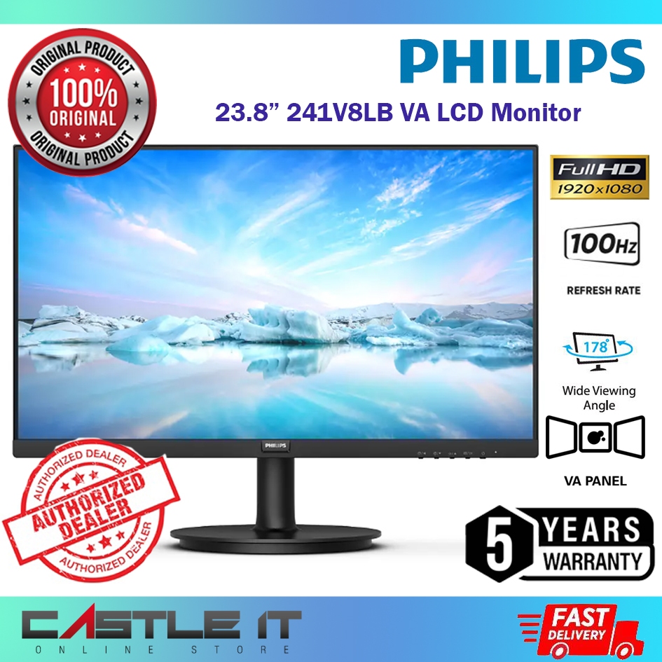 Philips 24" 100HZ IPS 241V8B / VA 241V8LB 4MS 1920X1080 Full HD Gaming ...
