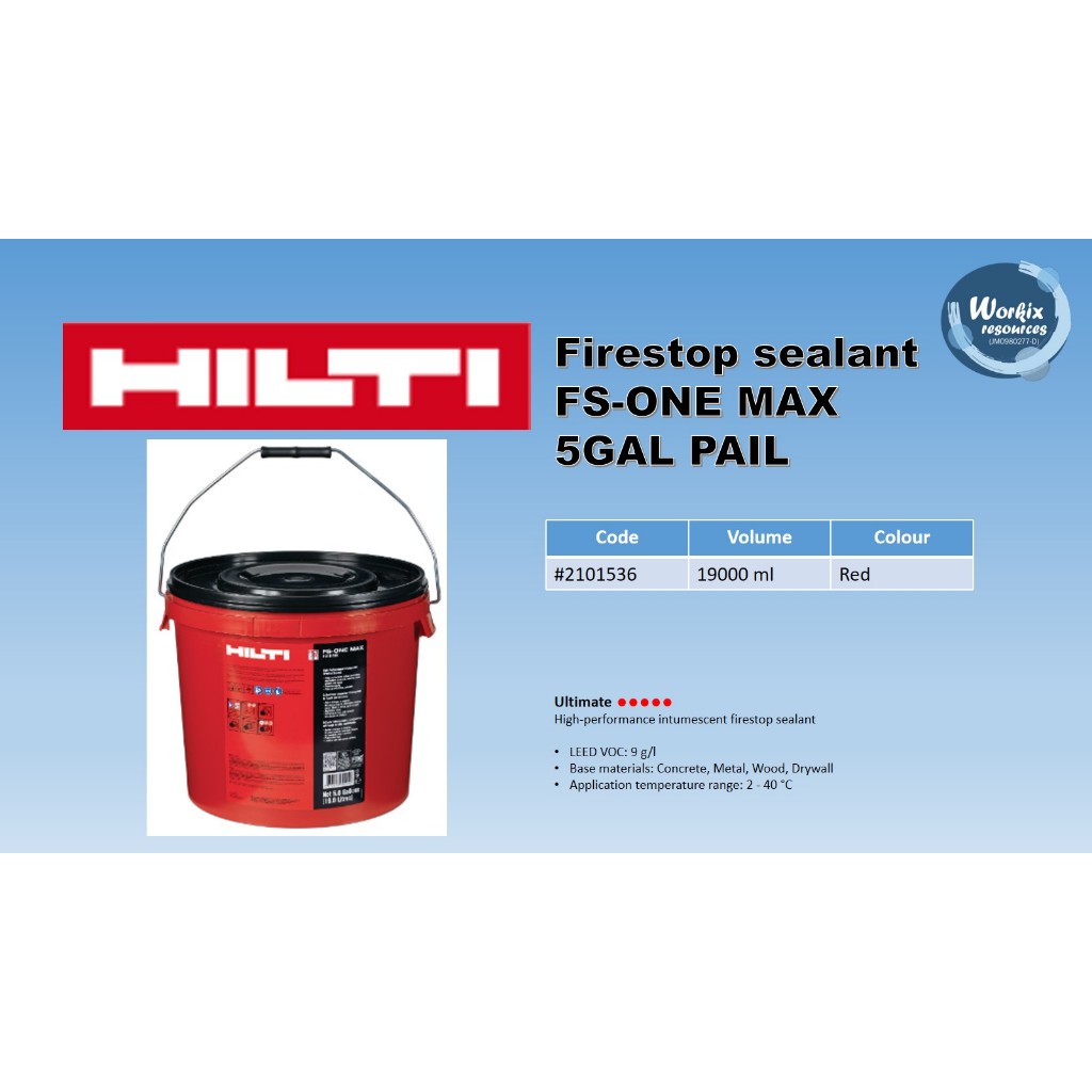 (Pra-pesanan) FS-ONE MAX FIRESTOP INTUMESCENT SEALANT 5GAL PAIL ...