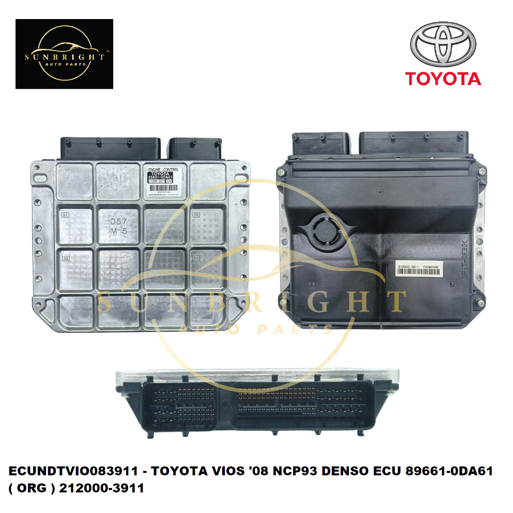 TOYOTA VIOS '08 NCP93 DENSO ECU 89661-0DA61 ( ORG ) 212000-3911 ...