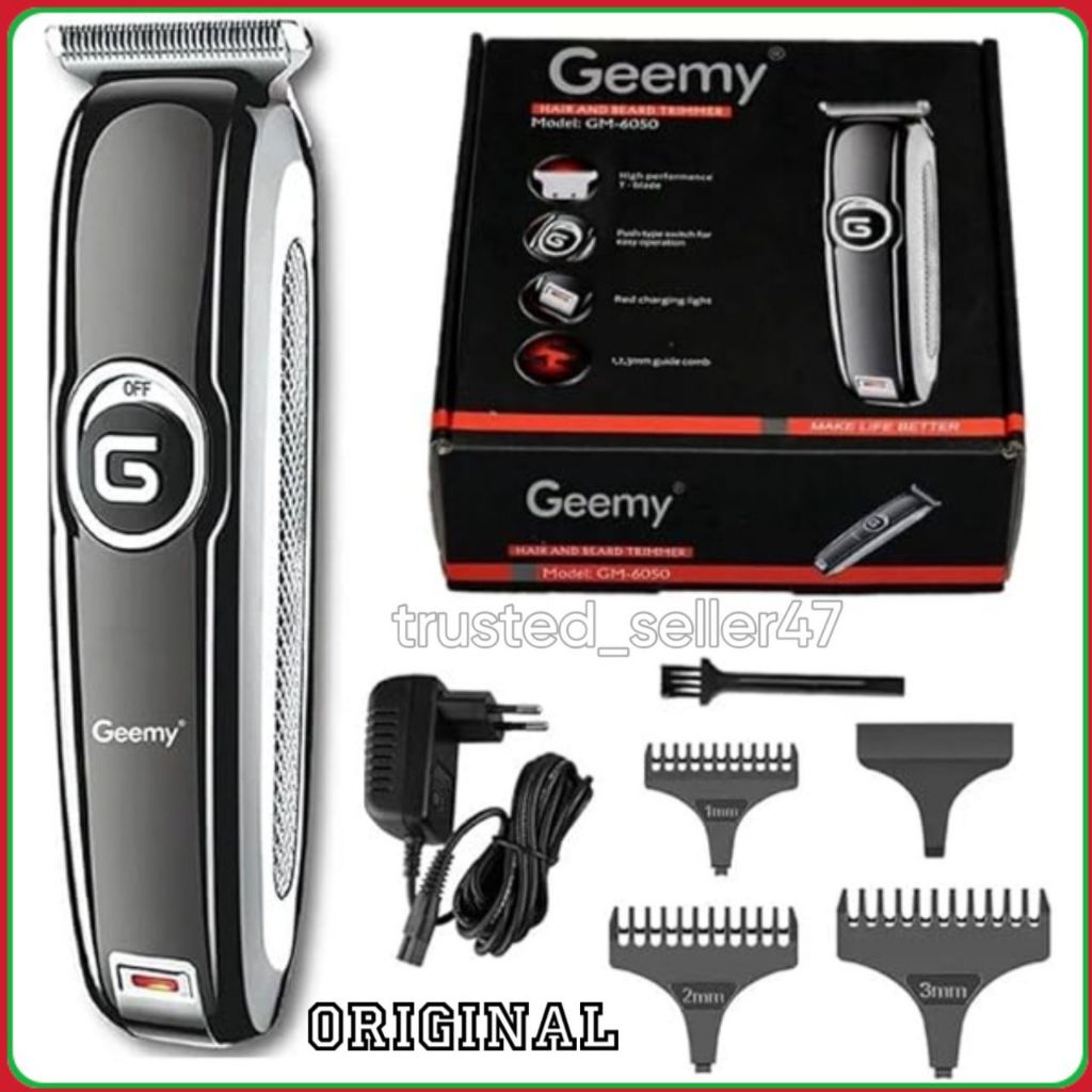 Geemy Gm-6050 Original Rechargeable Hair Clipper Hair Cutter Trimmer ...