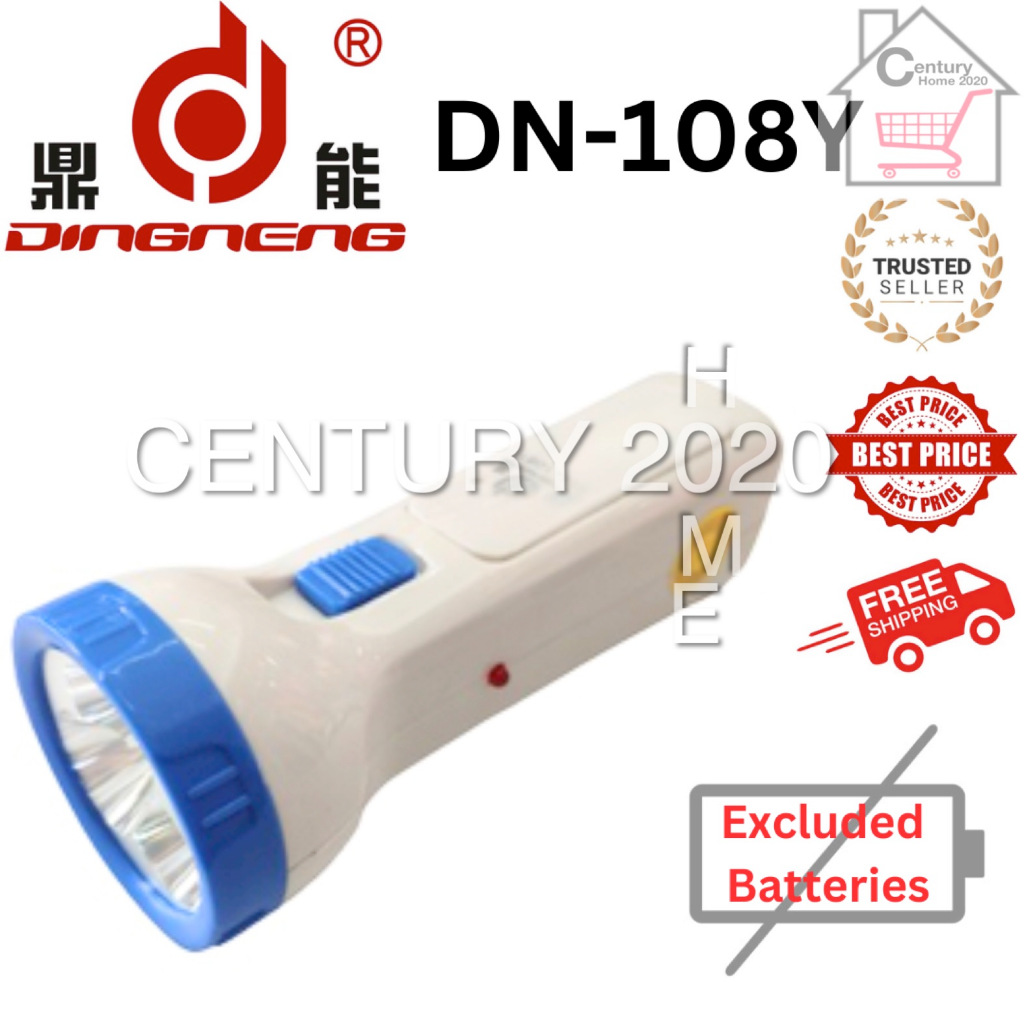 DINGNENG LED Super Capacity Torch Light Flashlight UV Light DN-108Y LED ...