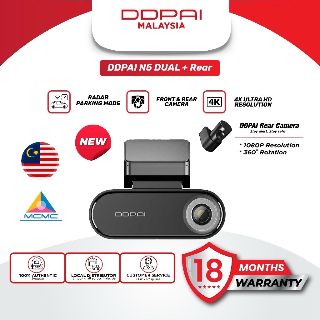 🔥🔥 [NEW LAUNCH] DDPAI N5 Dual 4K Ultra HD GPS Front & Rear Recording ...