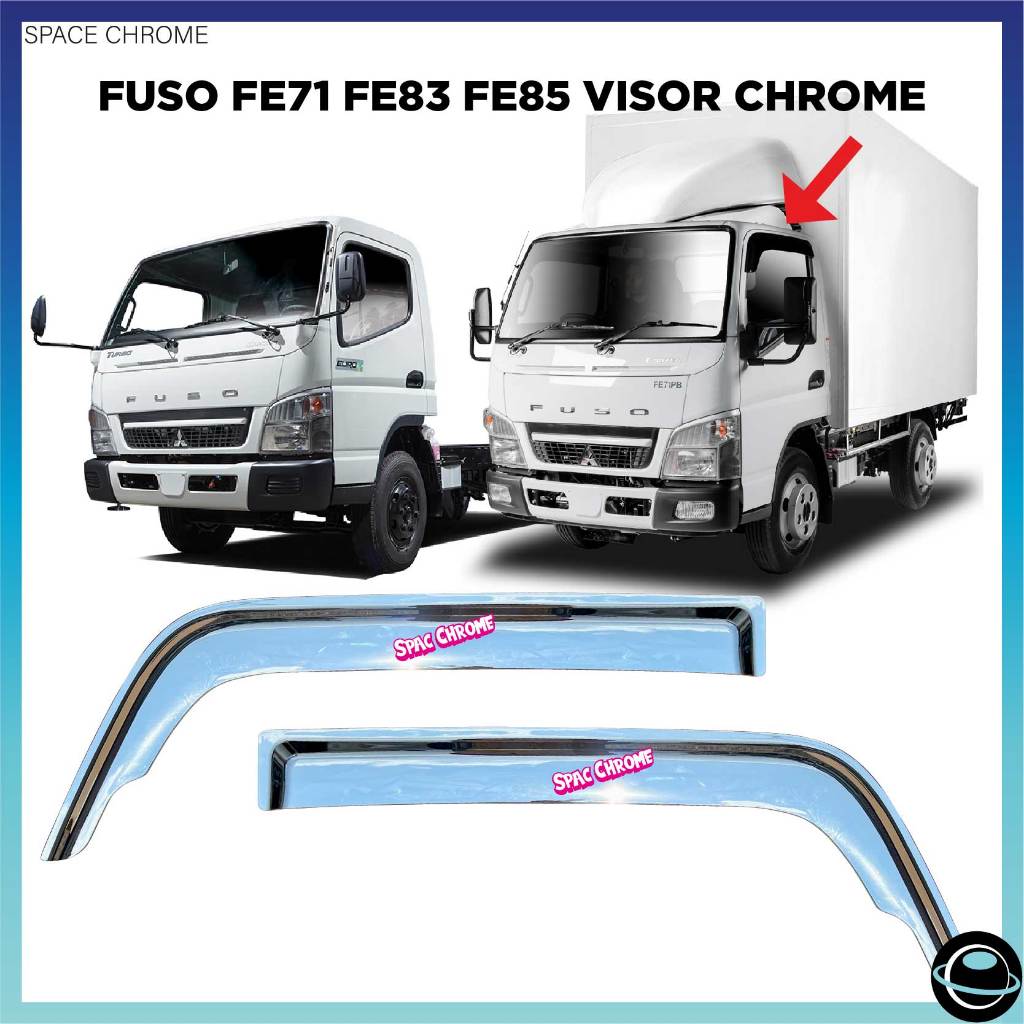 MIT CANTER FUSO FB/FE 71 83 85 DOOR VISOR CHROME HIGH QUALITY 1SET ...