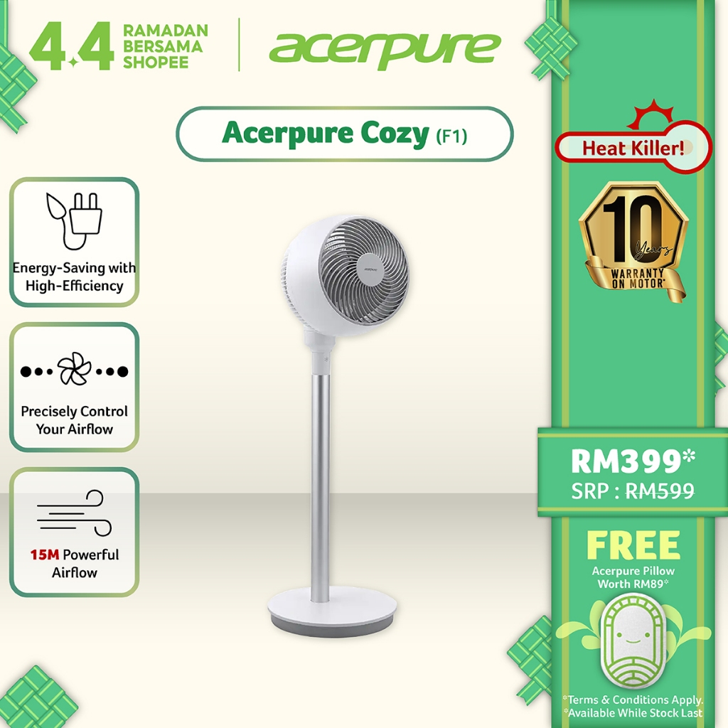 Acerpure F1 Cozy Air Circulator Fan - White (20W) AF551 | Shopee Malaysia