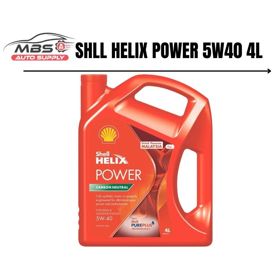 Shell Helix Power 5W40 4L Fully Synthetic Engine Oil Untuk Pasaran ...
