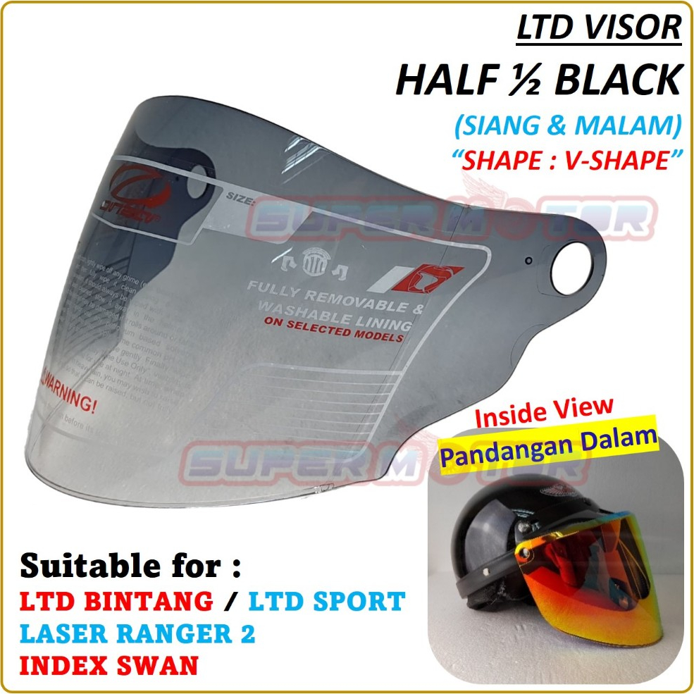 SIANG MALAM V-SHAPED VISOR FOR HELMET INDEX SWAN LTD BOB HEATH GOLD ...