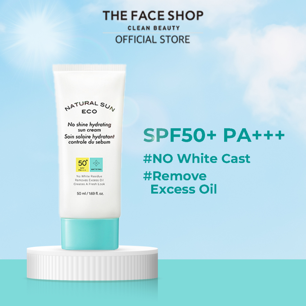THE FACE SHOP Natural Sun Eco No Shine Hydrating Sun Cream SPF50+ PA ...