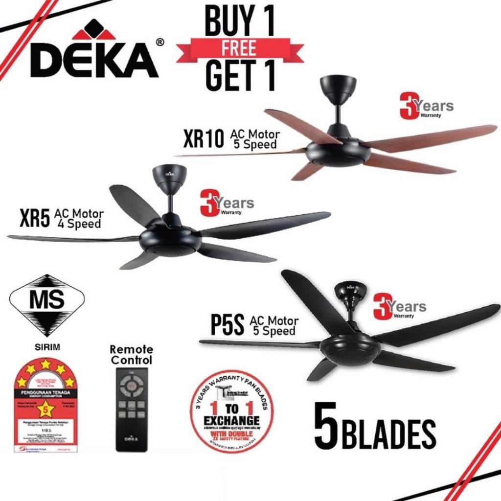 DEKA Fan XR5 / XR10 / P5S Ceiling 56" AC Motor Remote Control Kipas ...