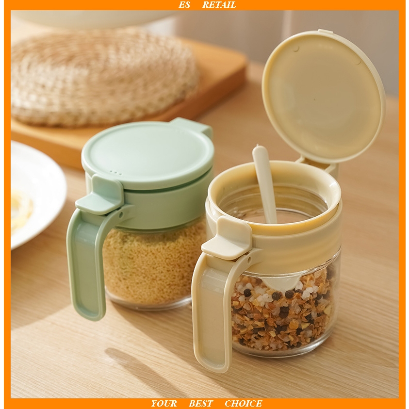 Spice jar Spice bottle box Seasoning jar with lid & spoon Condiment ...