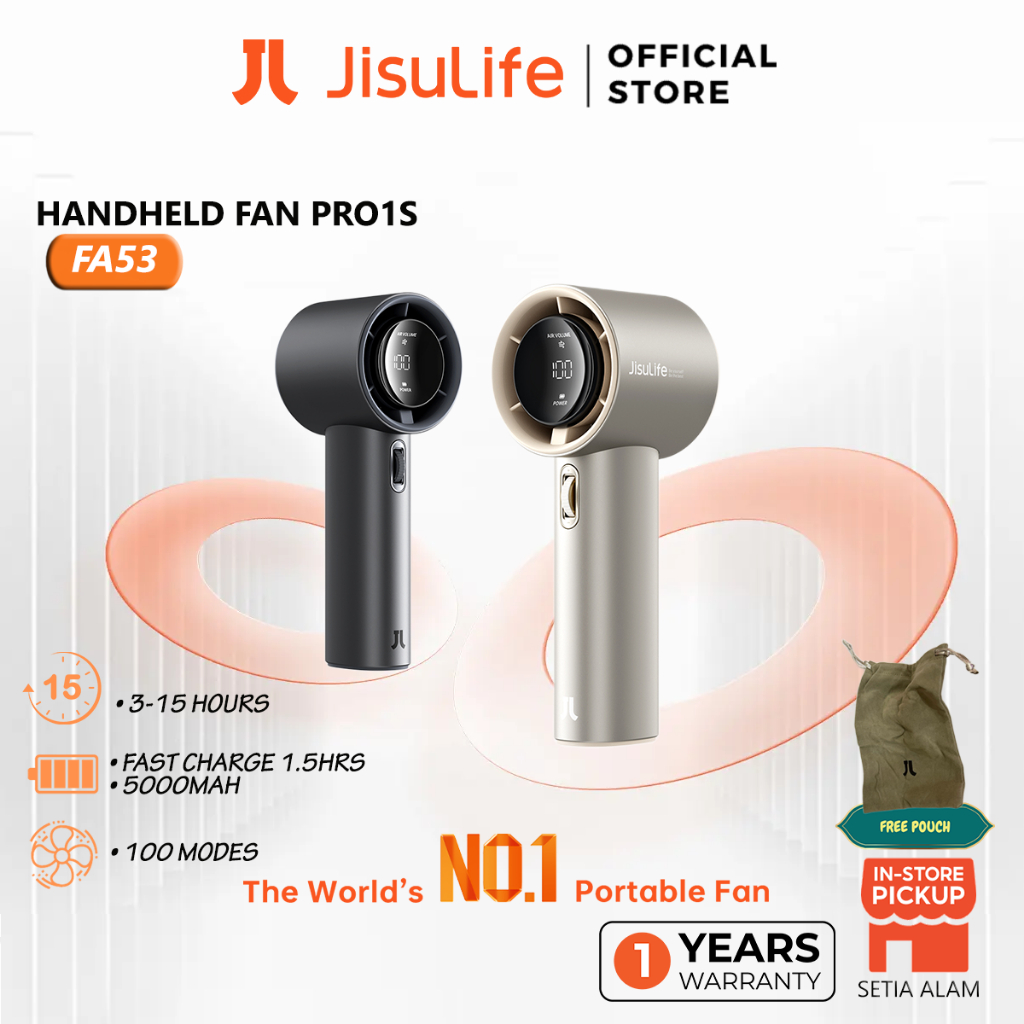 JisuLife Handheld Fan Pro1S Premium Portable Bladeless Recharable 100 ...