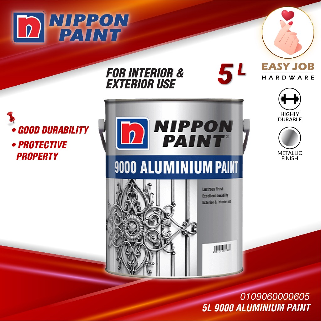 5L Nippon Paint 9000 Aluminium Paint For Metal Silver Paint Metallic Paint Cat Silver Metalic ...