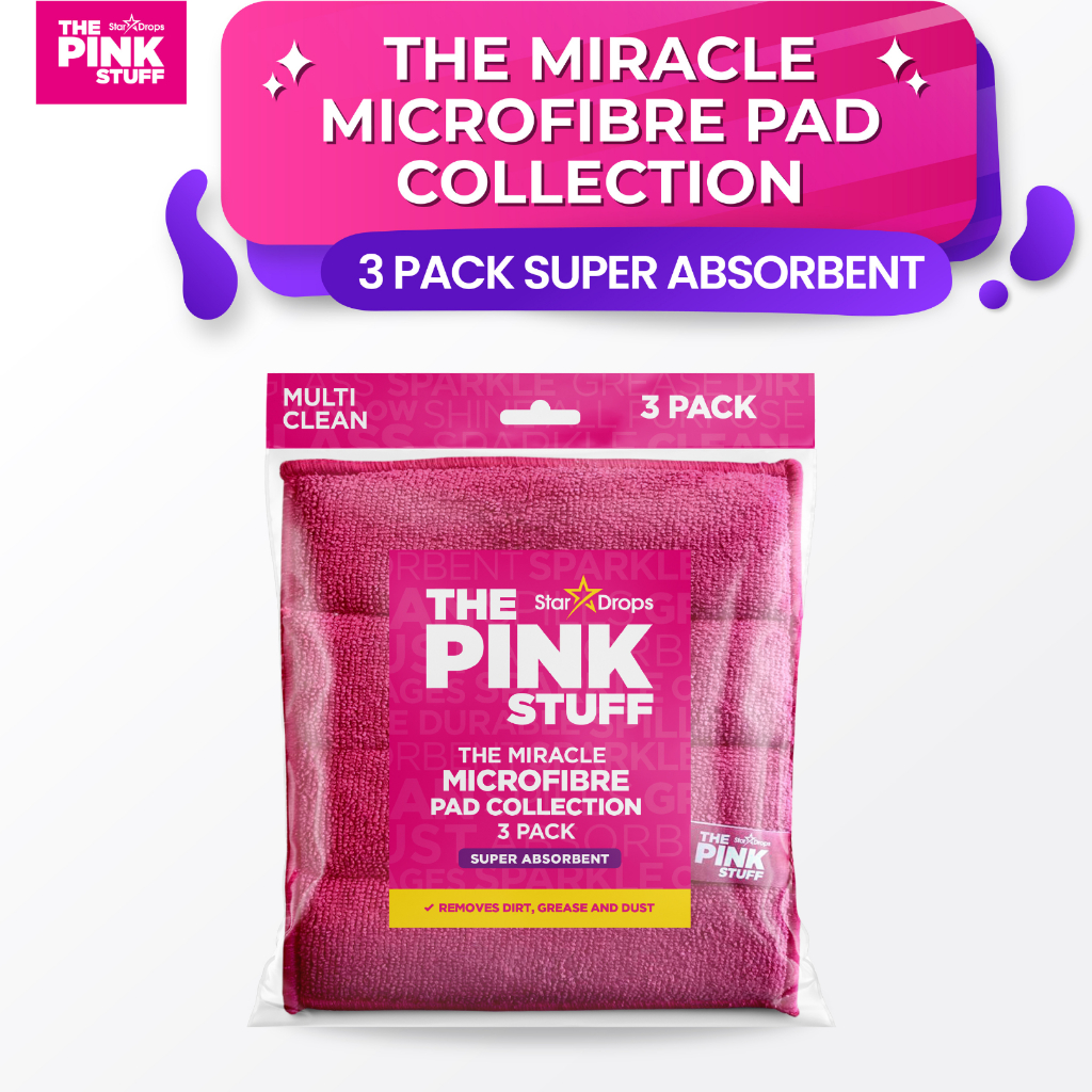 The Pink Stuff The Miracle Microfibre Pad Collection (Super Absorbent ...