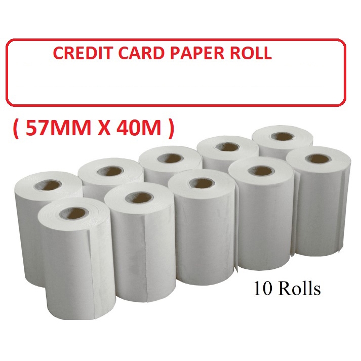 57mm x 40mm Coreless Thermal Receipt Paper Roll (10 Roll/pack) | Shopee ...