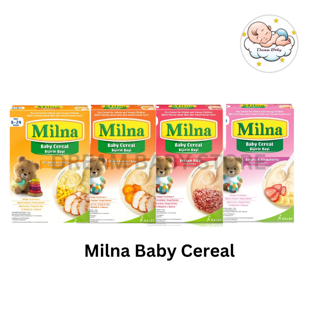 Milna Baby Cereal 120g (Brown Rice / Banana&Strawberry / Chicken&Corn ...