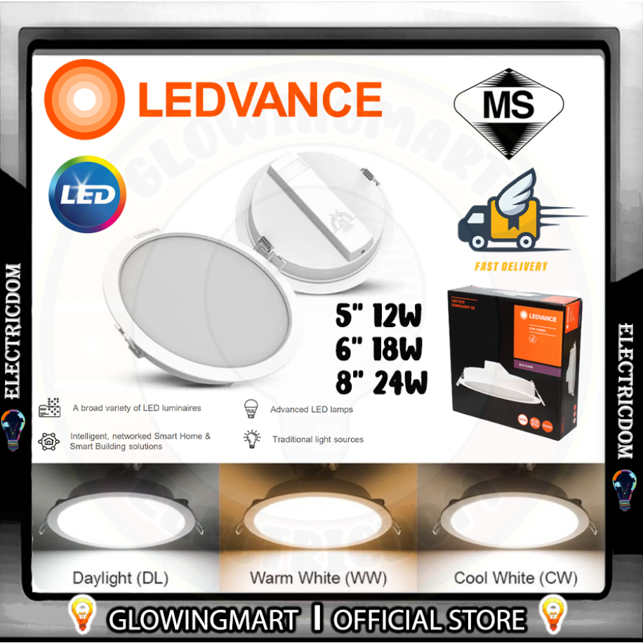 [SIRIM] OSRAM LEDVANCE Downlight LED Recessed Downlight G2 ( 4"-5"-12W ...