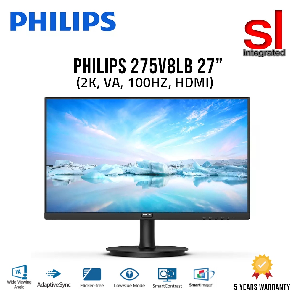Philips 27" 275V8LB VA Panel, 2560 x 1440 (QHD), 100Hz, Adaptive Sync ...