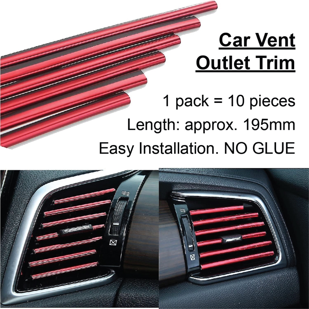 NEW 10pc universal Interior Chrome Blower Strip Air cond Vent Color ...