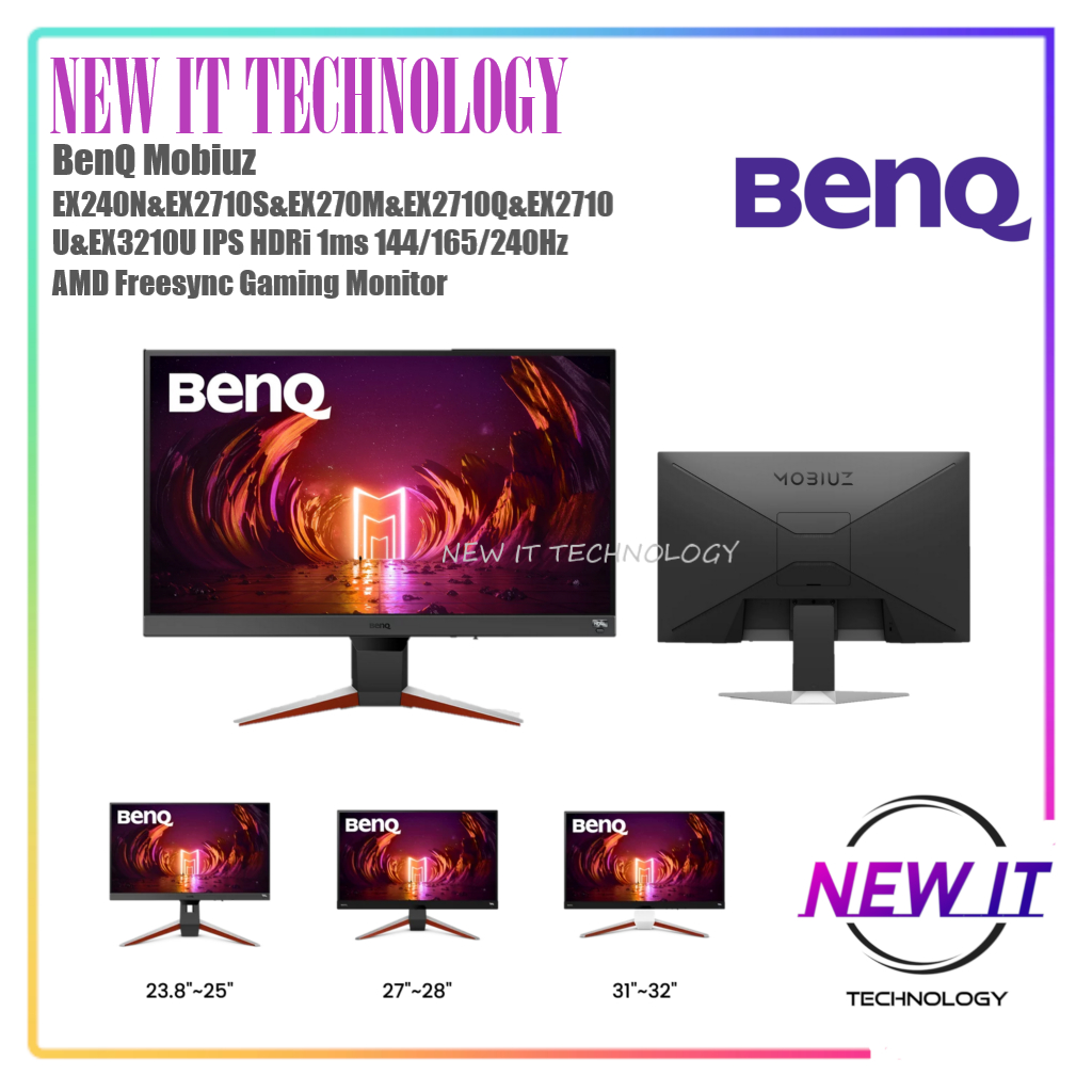 BenQ Mobiuz EX240N&EX2710S&EX270M&EX2710Q&EX2710U&EX271U&EX3210U IPS HDRi 1ms 144/165/240Hz AMD ...