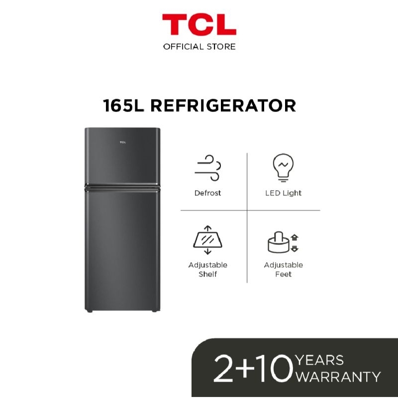 TCL 2 Doors Refrigerator 165L TRTM—W1650S1 | Shopee Malaysia