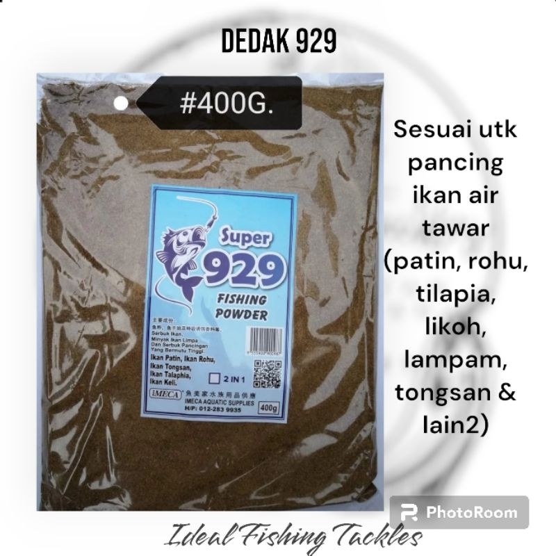 Super 929 fishing powder 400gram / serbuk 929 umpan pancing | Shopee ...