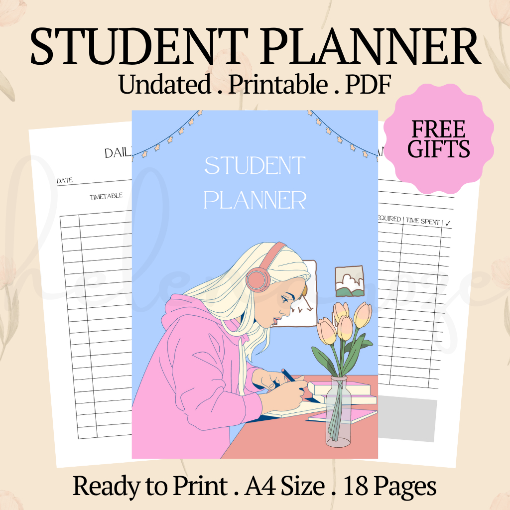 Student Planner Printable PDF, Planner, Planners, Digital Planner ...