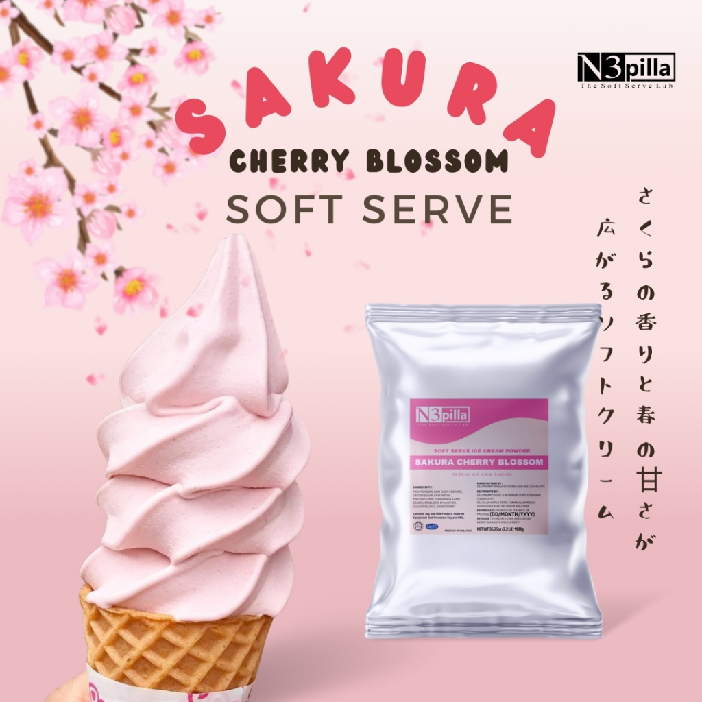 N3 Sakura (Cherry Blossom) Soft Serve Ice Cream Powder 1KG | Shopee Malaysia
