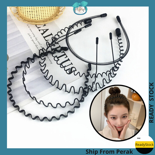 AIDA. Black Steel Headband Man Women Hairband Accessories Hair Band ...