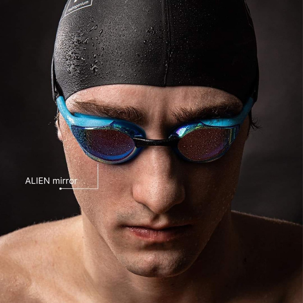 MADWAVE RACING SWIMMING GOGLES - ALIEN RAINBOW MIRROR (BLACK/GREEN ...