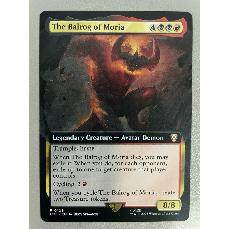 MTG:The Lord of the Rings (LTR) R0129 - The Balrog of Moria (Extended ...
