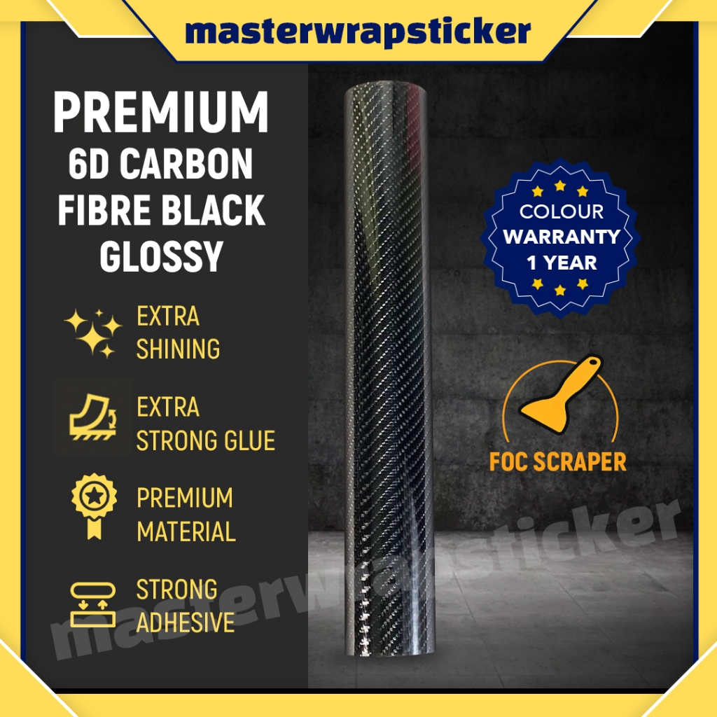 Car Vehicle 30cm x152CM 6D Carbon Fiber Vinyl Wrap Film Car Sticker ⚡ ...