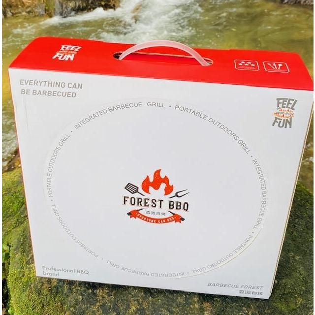 FOREST BBQ BOX Disposable BBQ Grill indoor/Outdoor BBQ Grill Set 2hours ...
