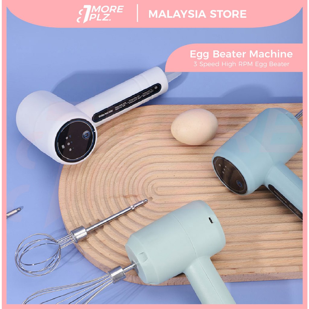 3 Speed 3-in-1 Wireless Hand Mixer Electric Garlic Egg Beater Chopper Automatic Food Processor ...