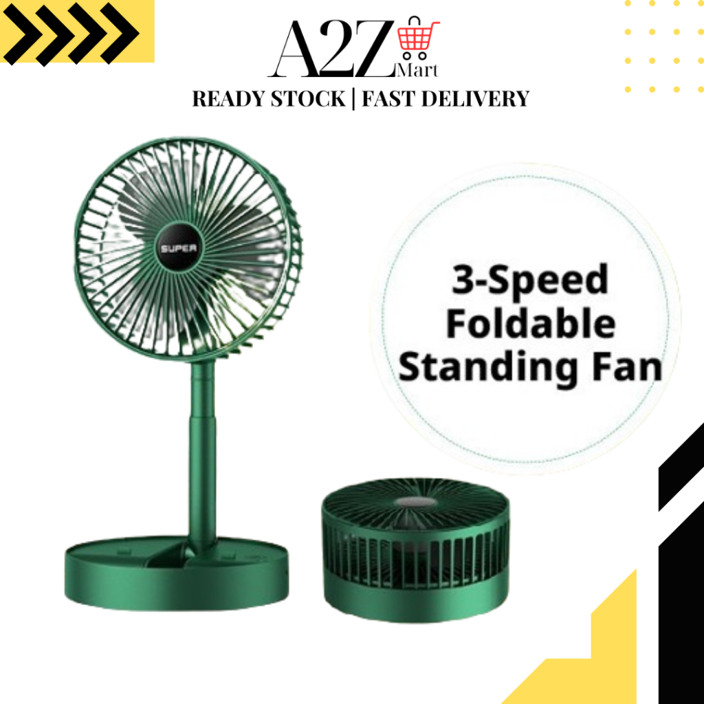 [Foldable Standing Fan] 3-Speed Portable Folding / Standing Electric ...