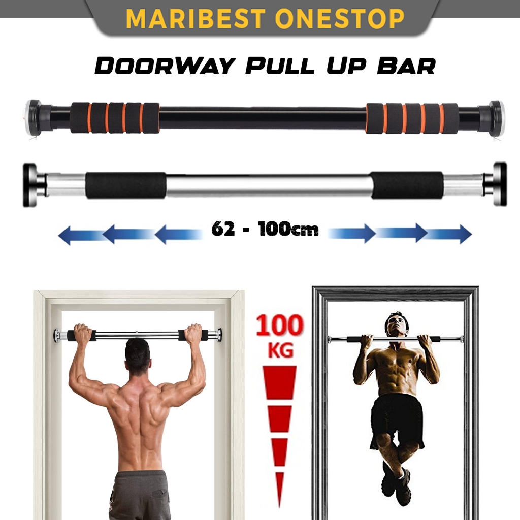 Door Way Pull Chin Up Bar 62 - 100cm Indoor Fitness Workout Adjustable Pull Up Bar Door Gym Chin ...