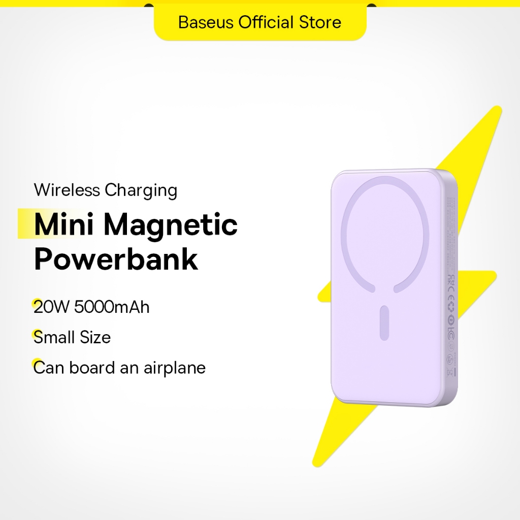 【CCC Certified】Baseus 3C Power Bank 5000mAh Mini Magnetic Wireless Fast ...