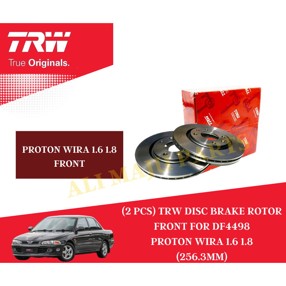(2 pcs) TRW Disc Brake Rotor Front for DF4498 Proton Wira 1.6 1.8 ...