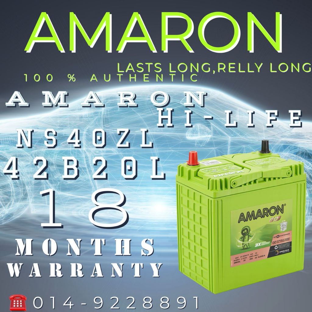 (INSTALLATION PROVIDED)AMARON HI-LIFE 42B20L | NS40ZL CAR BATTERY AXIA ...