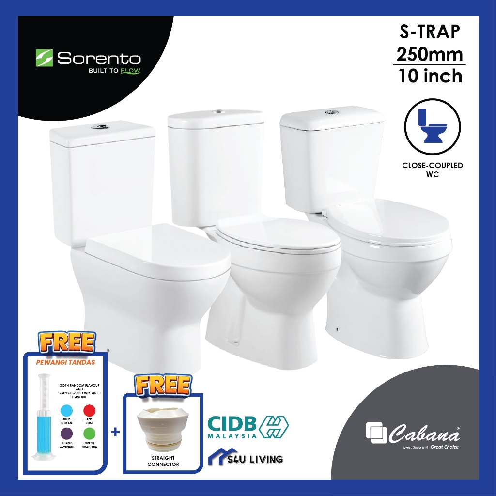 [Limit to 1 Unit Per Order] Sorento Close-couple Toilet Bowl S trap ...