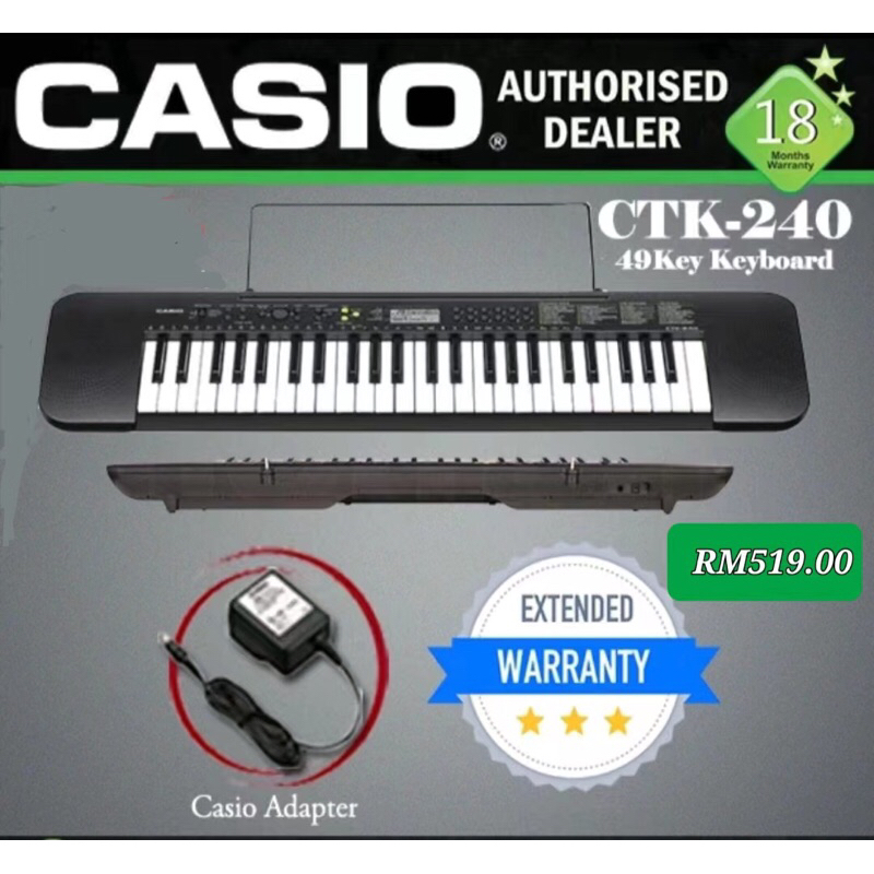 Casio CTK-240 49-Keys Standard Keyboard | Shopee Malaysia