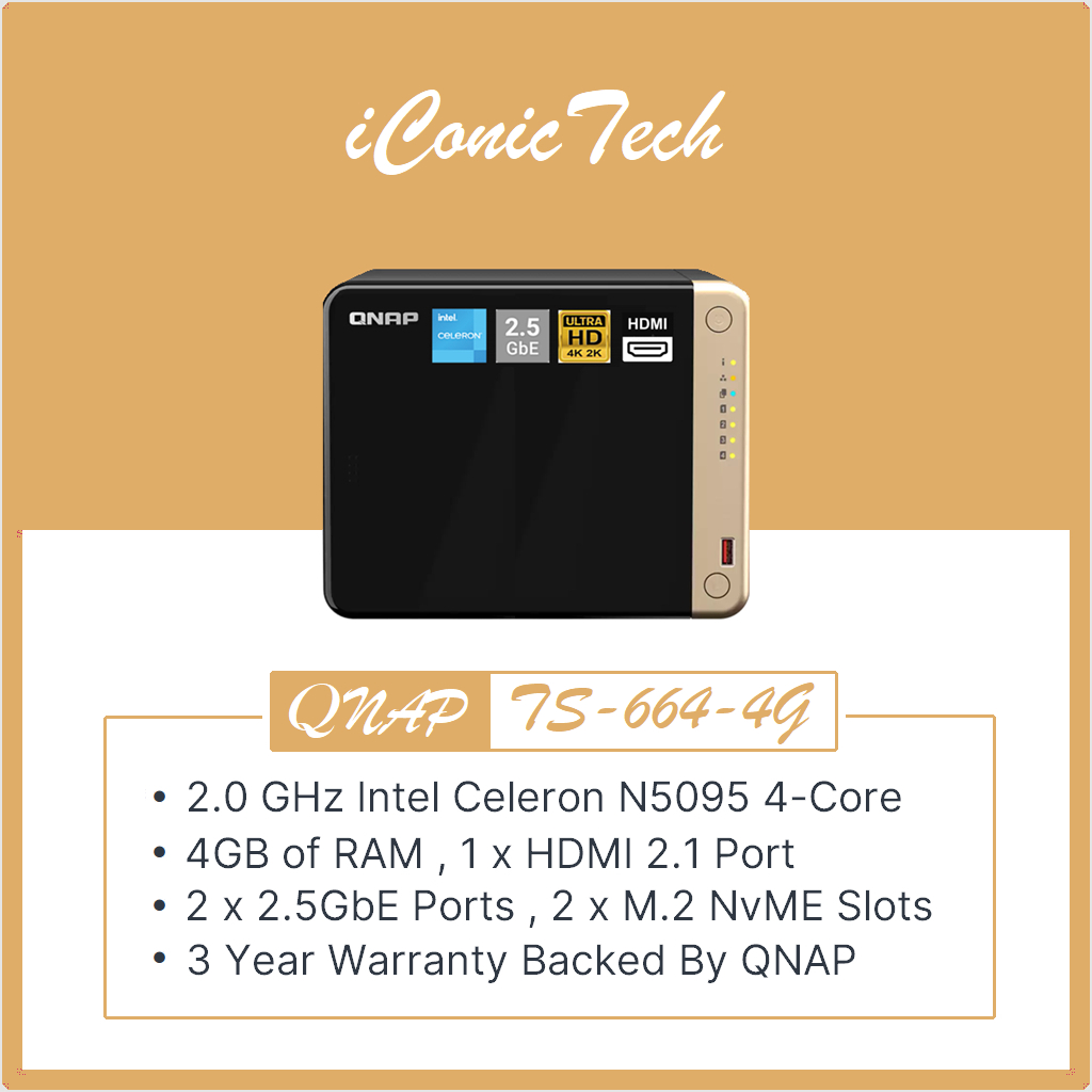 QNAP TS-664-4G~4G 0TB ~ 120TB TS-664-8G as5402t as5404t ds423+ ds923 ...