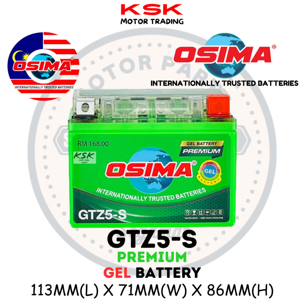 OSIMA GTZ5-S PREMIUM GREEN GEL BATTERY MOTORCYCLE BATERI MOTOSIKAL ...