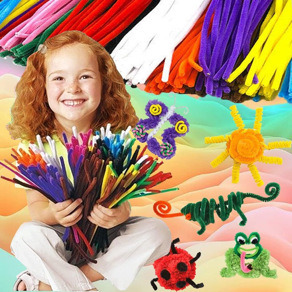 [ Lebih Gebu] 10pcs Pipe Cleaner Rod,Chenille Stems Colorful Sticks ...